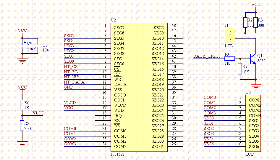 HT1621B中文资料PDF_HT1621B芯片概述/特性/原理及引脚图等信息